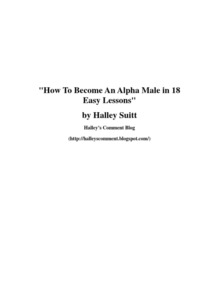 How To Become Alpha Male in 18 Lessons | PDF | Blog