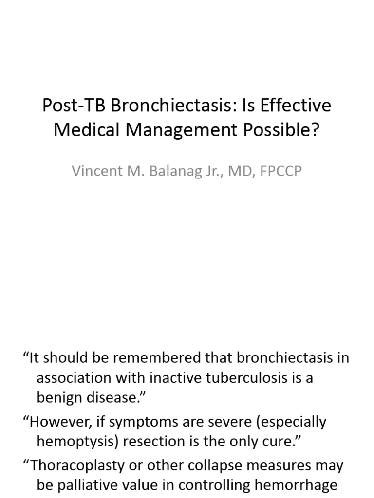 Post-TB Bronchiectasis | PDF | Tuberculosis | Clinical Medicine