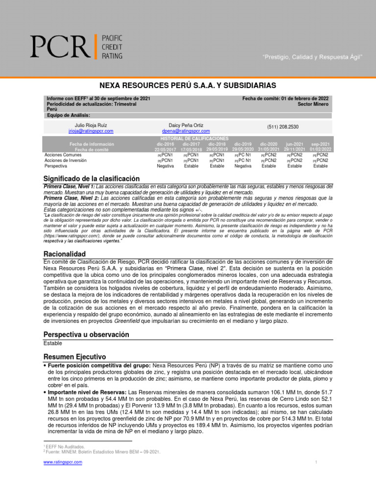 Nexa | PDF | Minería | Perú