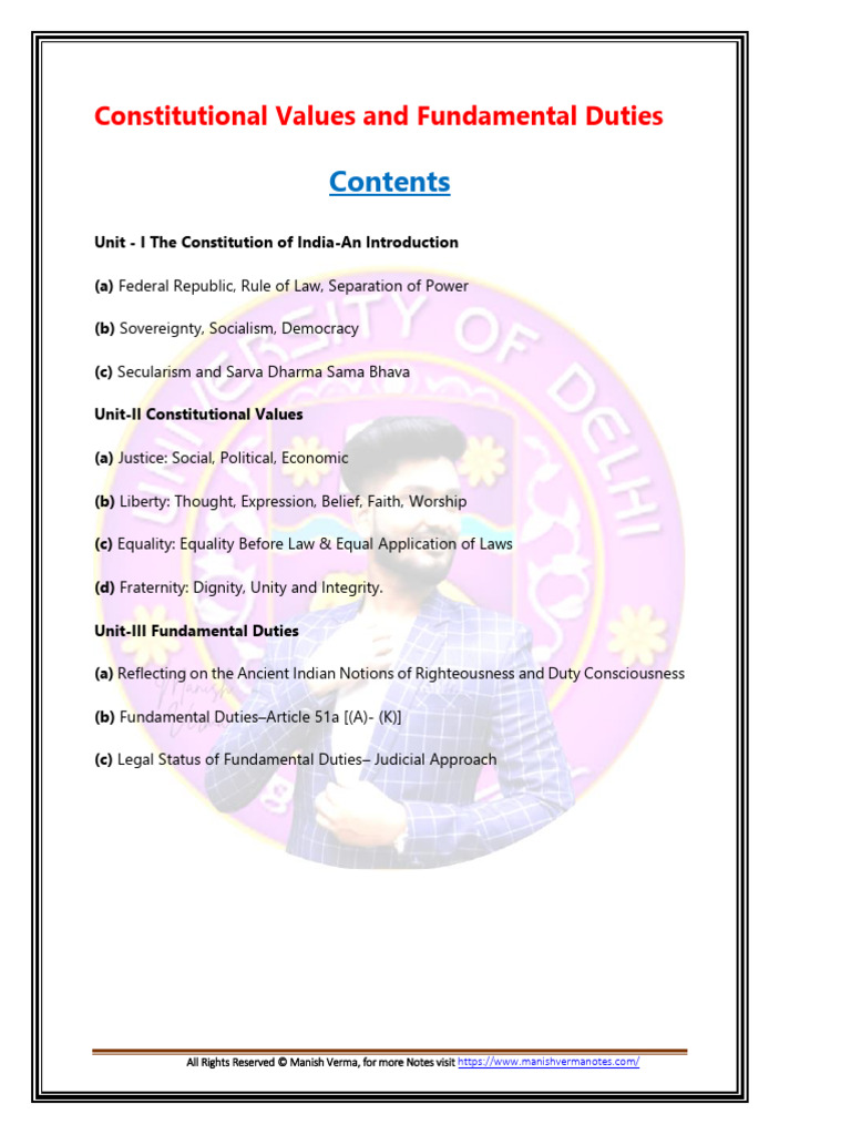 Constitutional Values and Duties Overview | PDF | Rule Of Law | Secularism