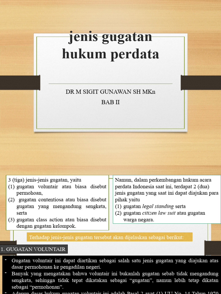 Jenis Gugatan Hukum Perdata-1 | PDF | Hukum