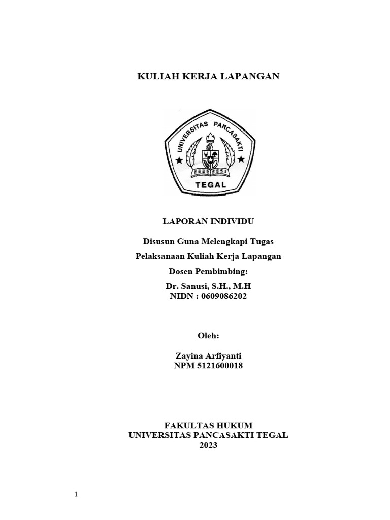 Format Laporan KKL BALI 2023-1 | PDF
