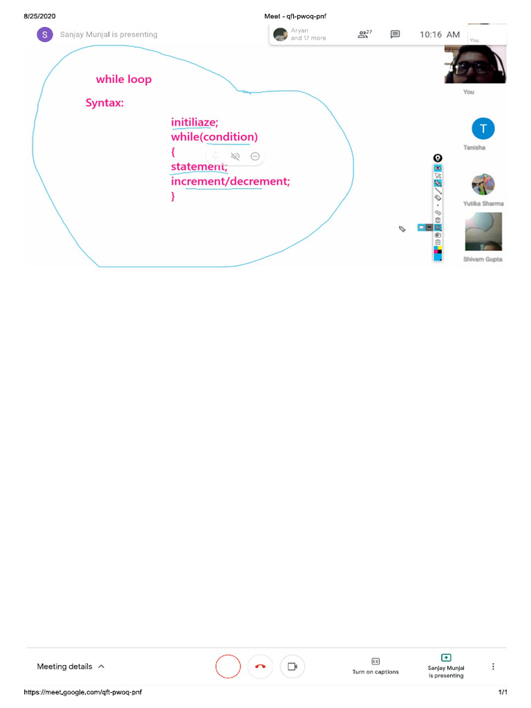 Syntex Of While Loop Pdf