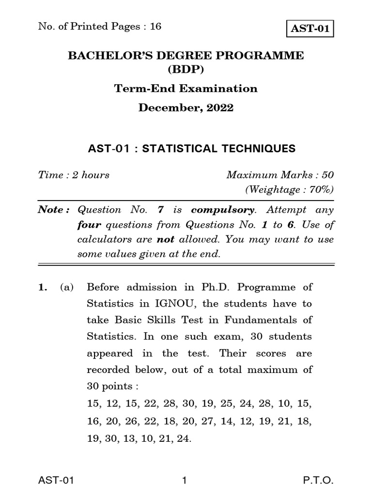 Ast 1 | PDF | Statistics | Probability Distribution
