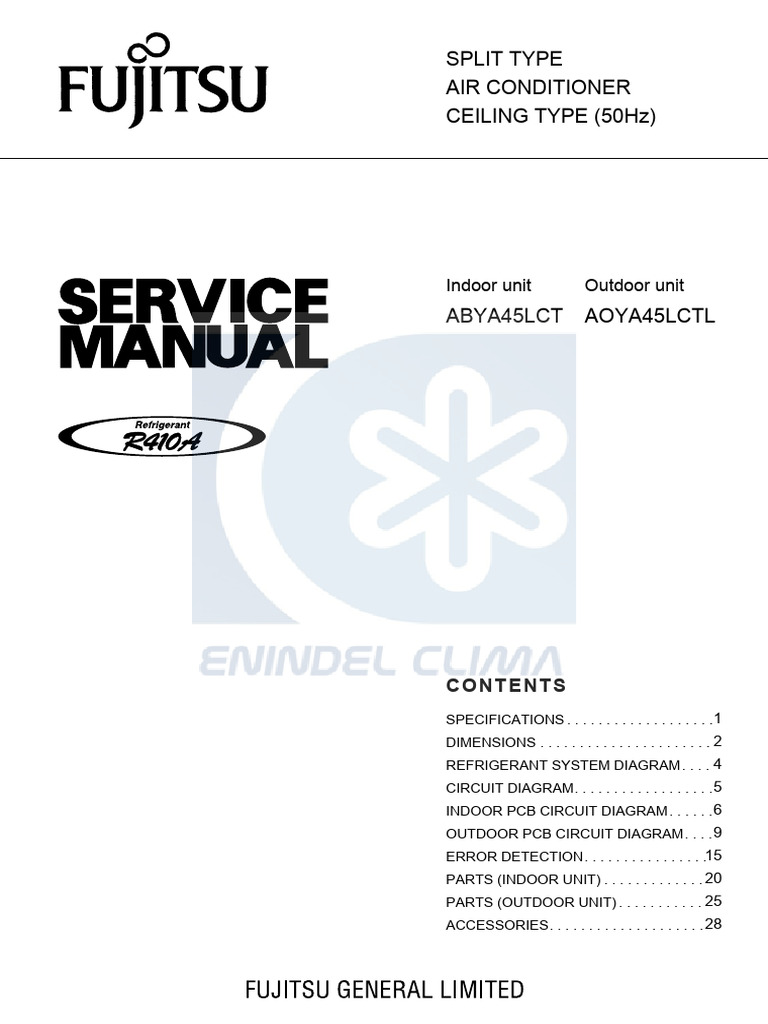 Fujitsu General Manual de Servicio | PDF | Air Conditioning | Building ...