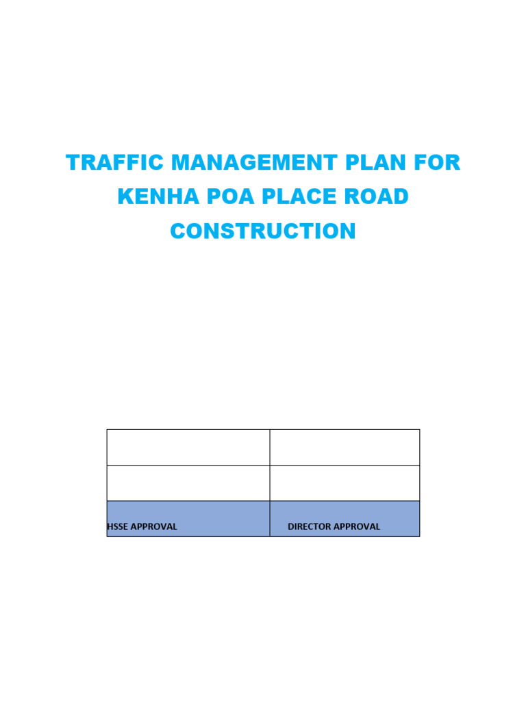 Traffic Management Plan | Download Free PDF | Traffic | Road