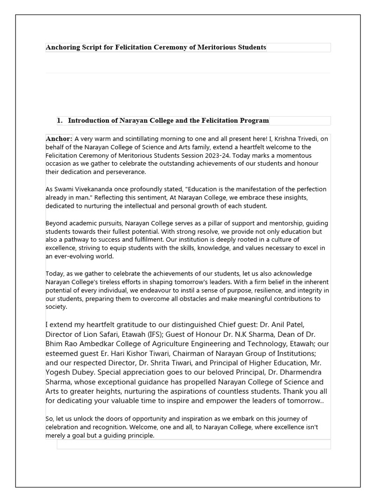 Anchoring Script 1 | PDF