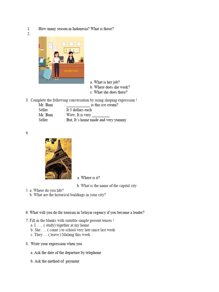 Ujian Semester 2 | PDF | Travel | Language Arts & Discipline