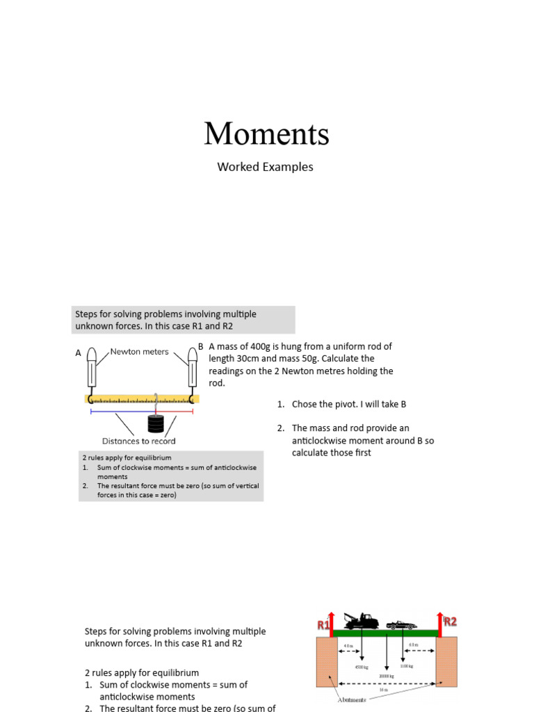 Worked - Examples - A Level Physics - Moments | PDF