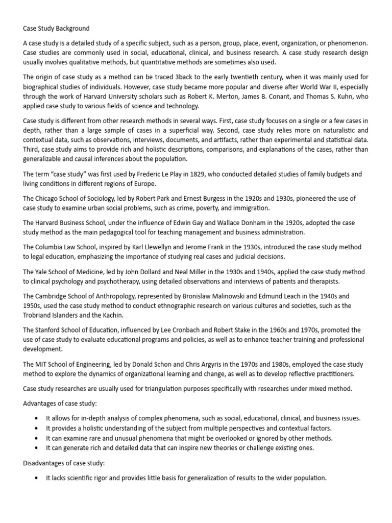 Case Study Background | PDF | Case Study | Ethnography Case Study Background | PDF | Case Study | Ethnography