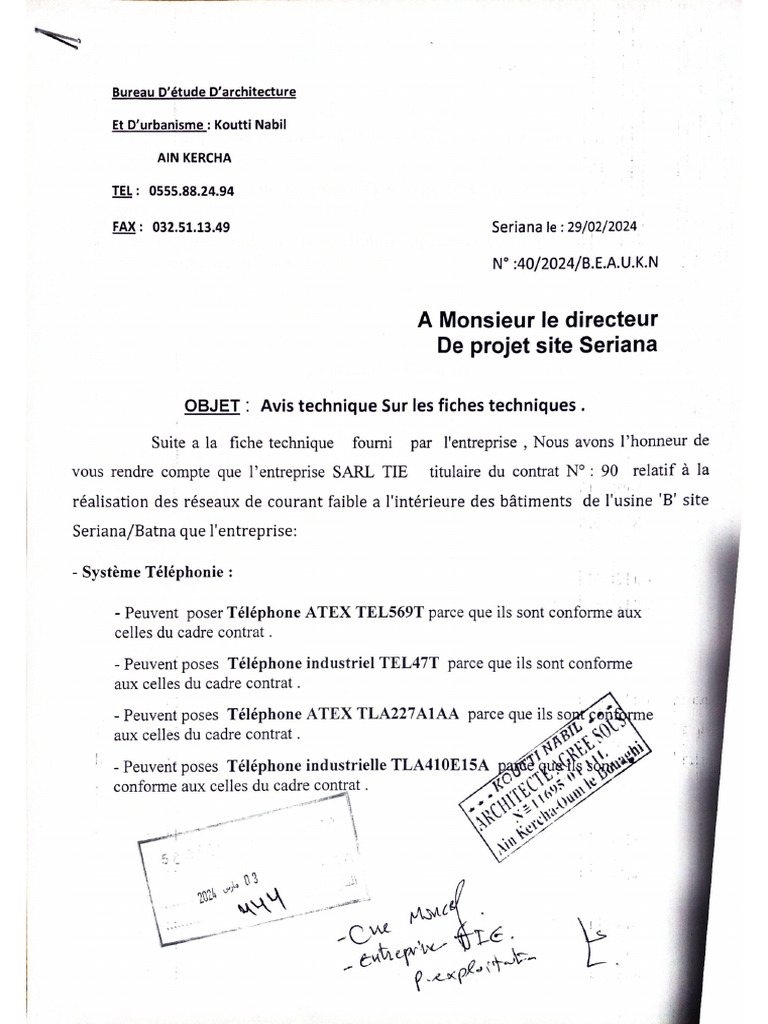 avis technique sur système téléphone | PDF