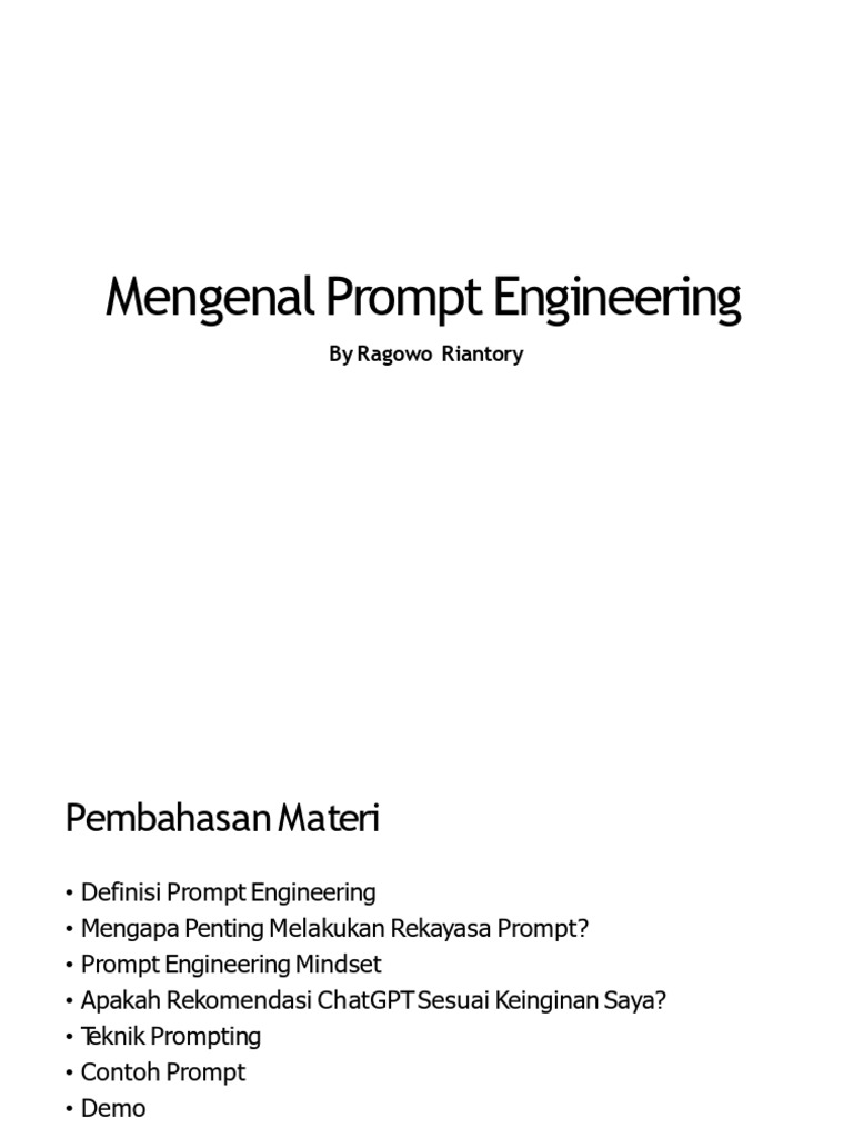 Memahami Prompt Engineering dan Tekniknya | PDF