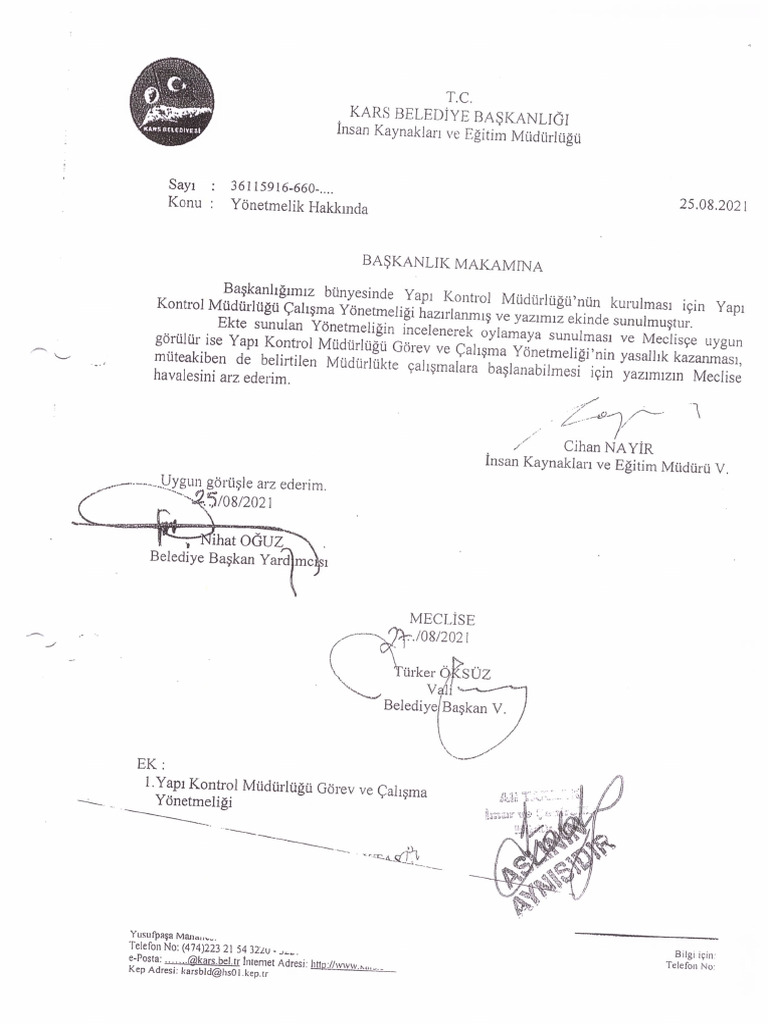 Yapi Kontrol Mudurlugu | PDF