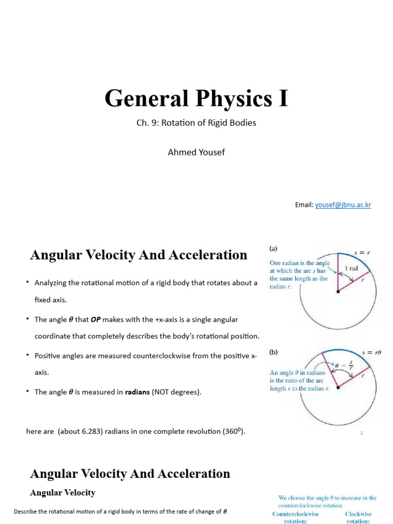 Angular Motion in Rigid Bodies | PDF | Acceleration | Rotation Around A ...