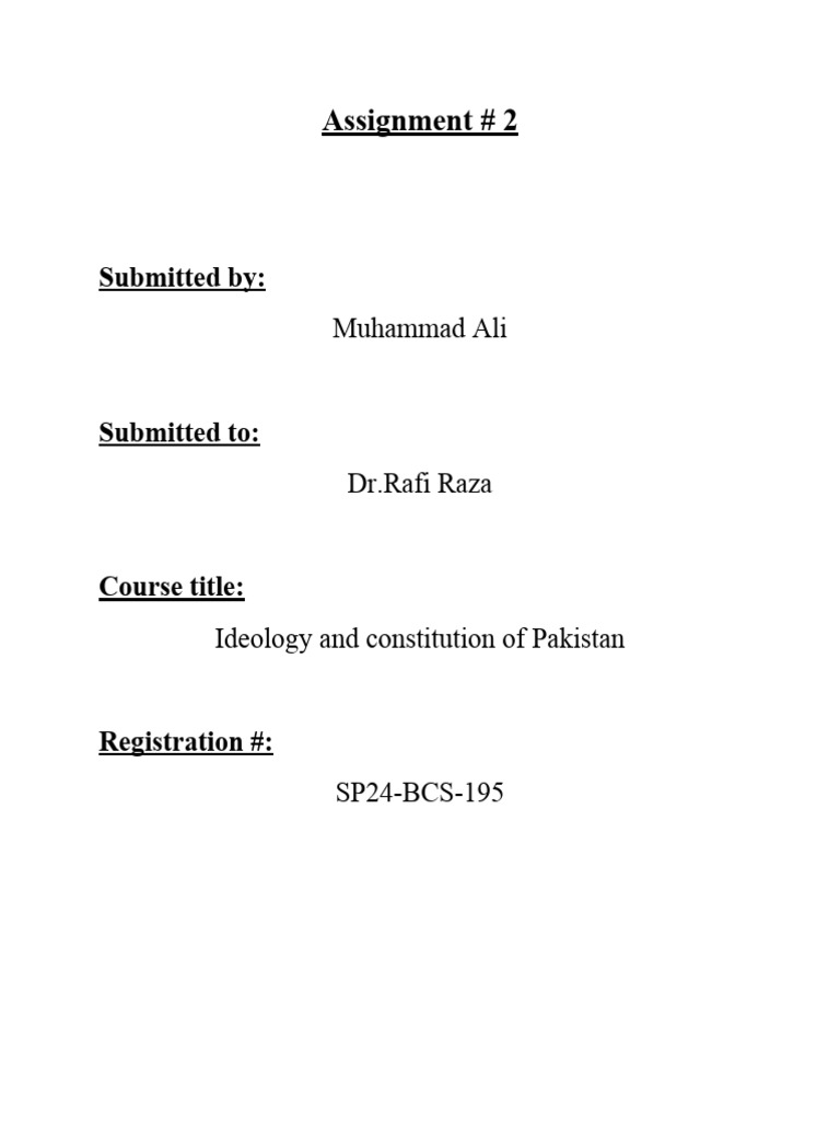 Assignment Pak Study | PDF | Pakistan | Asia