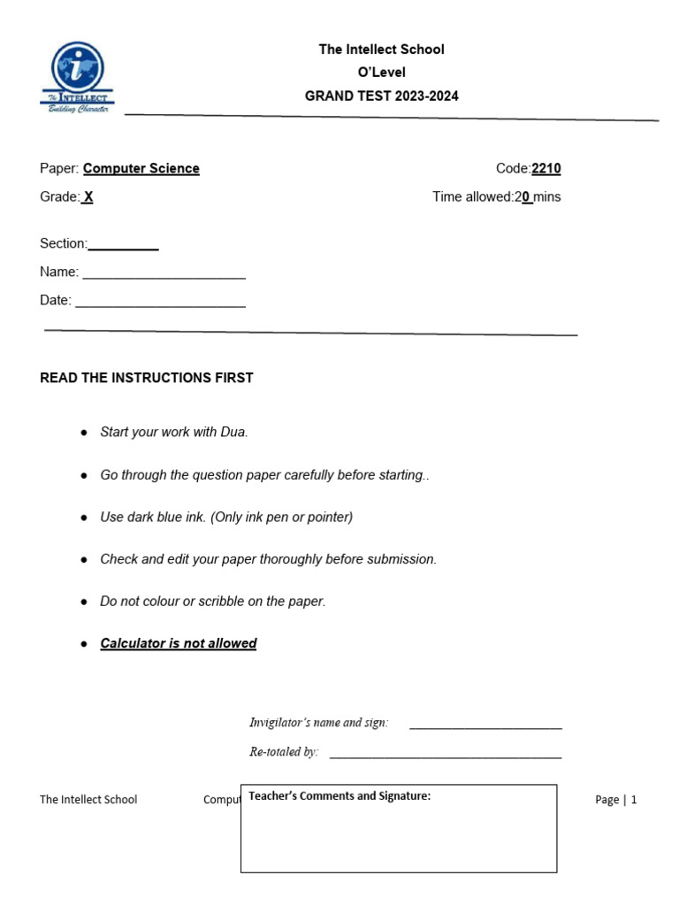 Computer O Level Programming Worksheet | PDF | Graphical User ... Computer O Level Programming Worksheet | PDF | Graphical User ...