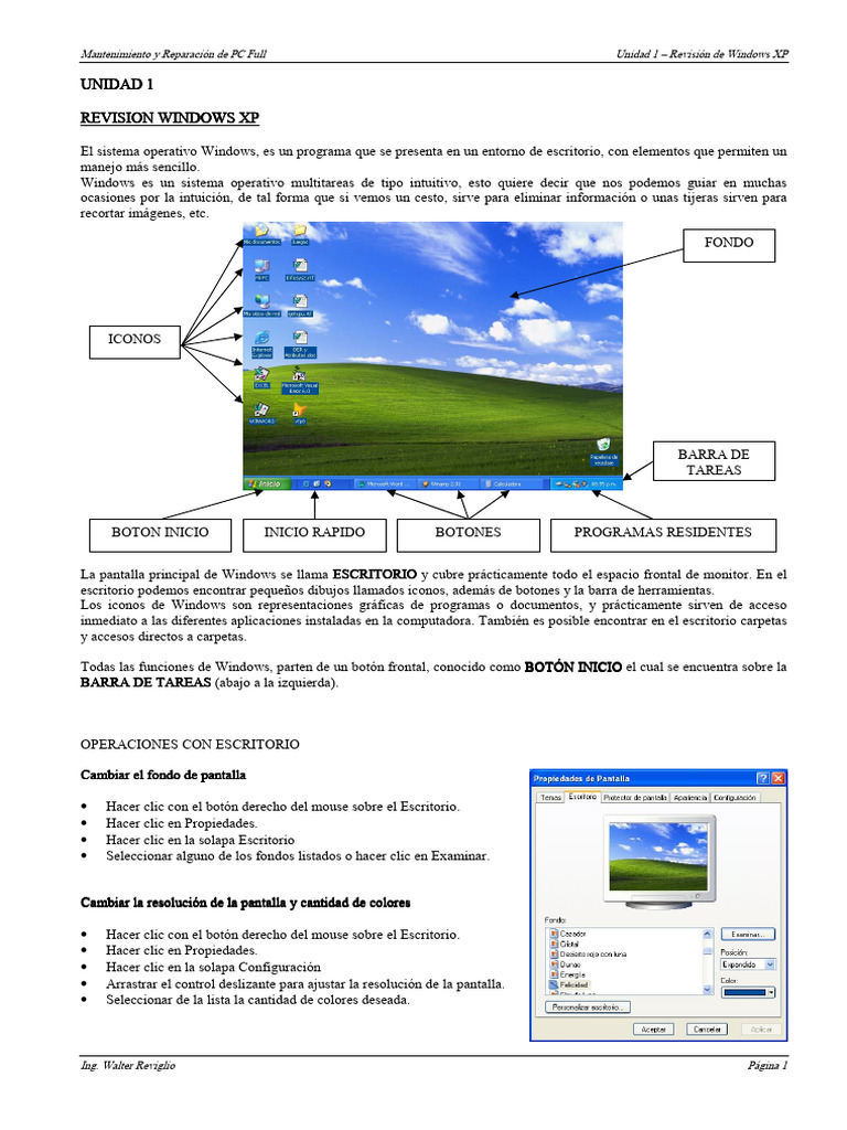 Partes y Funciones de Windows XP | PDF | Ventana (informática) | Botón ...