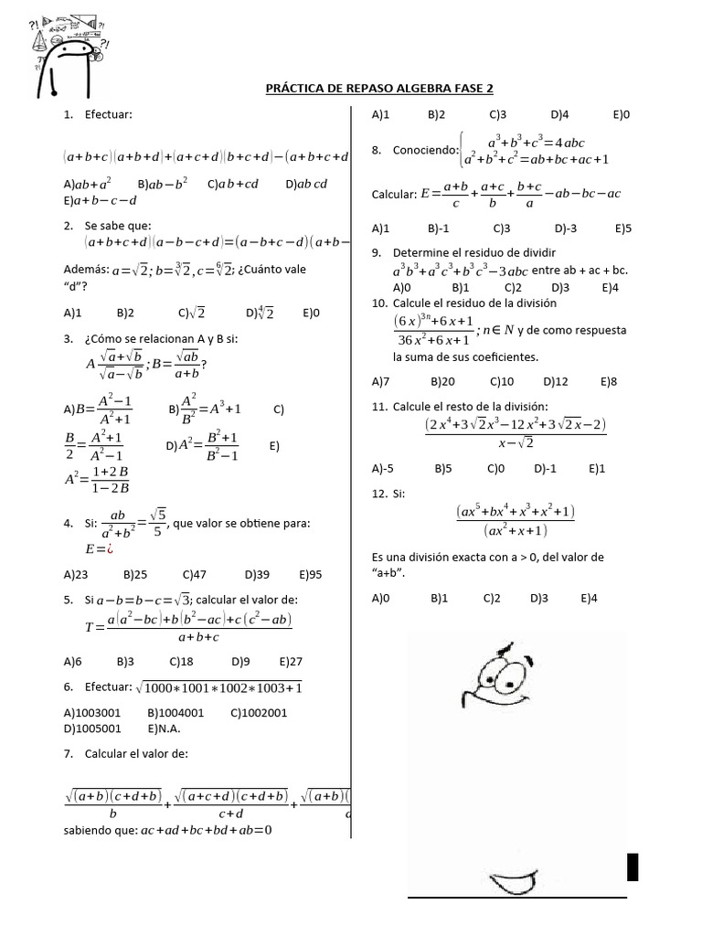 Práctica de Álgebra Avanzada | PDF