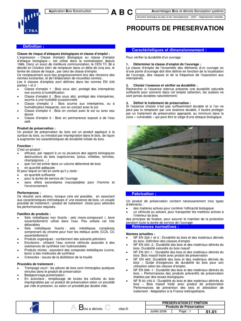 Produits de Préservation du Bois | PDF | Bois (matériau de construction ...