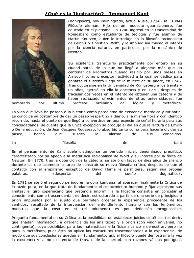 Immanuel Kant | PDF | Immanuel Kant | A priori y a posteriori