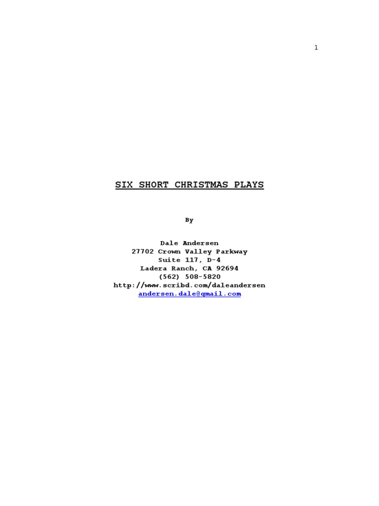 Six Short Christmas Plays | PDF | Tiny Tim (A Christmas Carol)