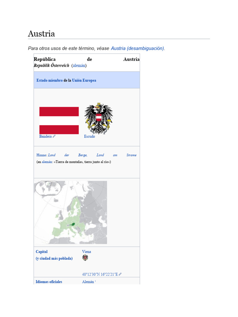 Datos clave sobre Austria y su historia | PDF | Austria | Austria Hungría