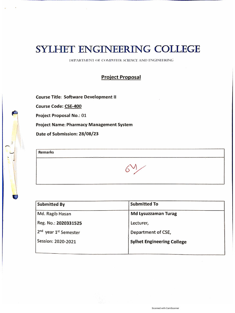 Ragib Hasan 2nd Year 2nd Semester Project Proposal Pdf