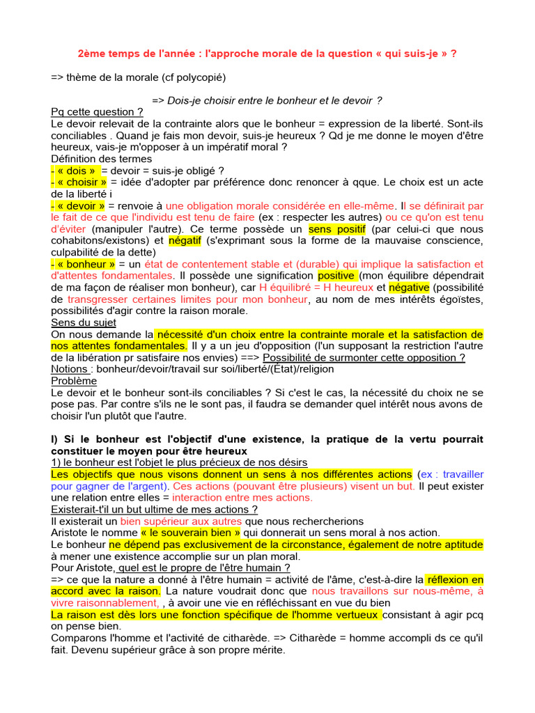 Devoir et bonheur : choix moral essentiel | PDF | Bonheur | Moralité