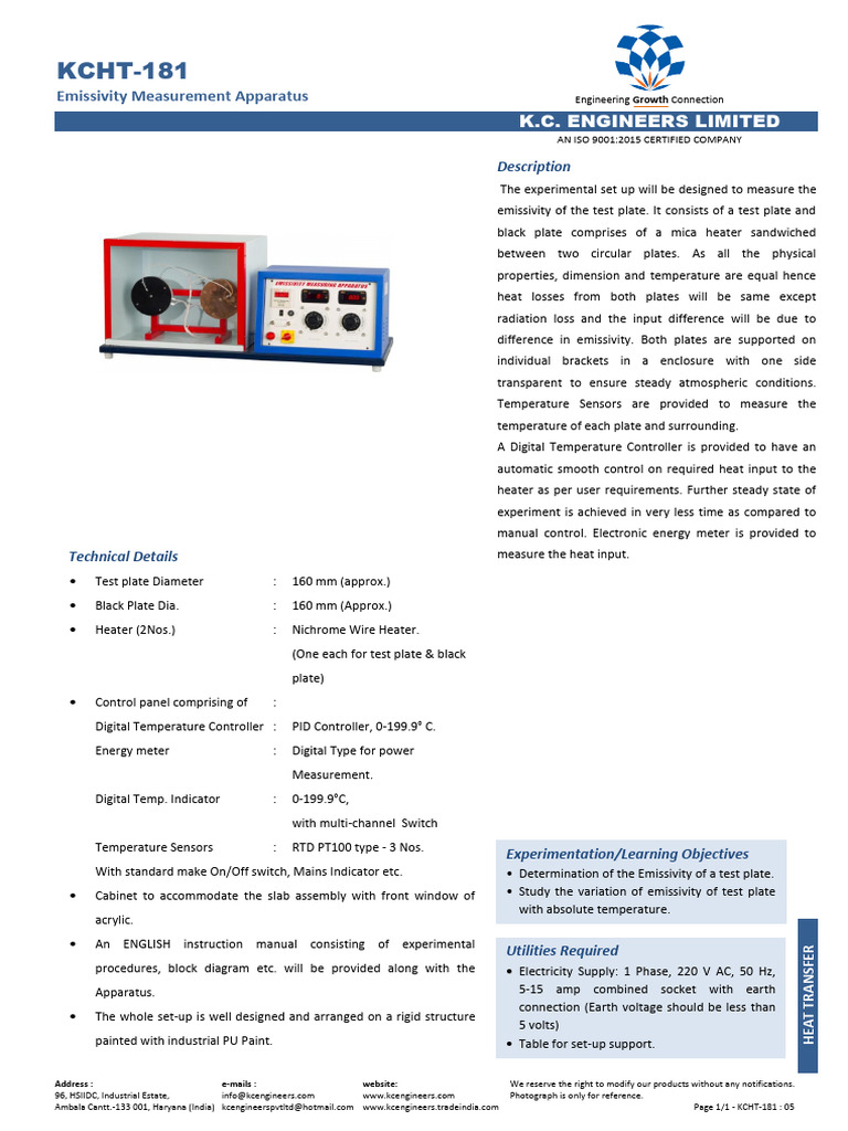 KCHT-181 Emissivity Measurement With PID | PDF | Mains Electricity ...