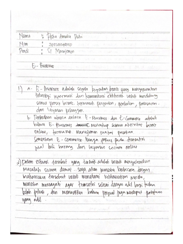 Uts Riska Amalia Putri 202201040020 Ebusiness Smt4 | PDF