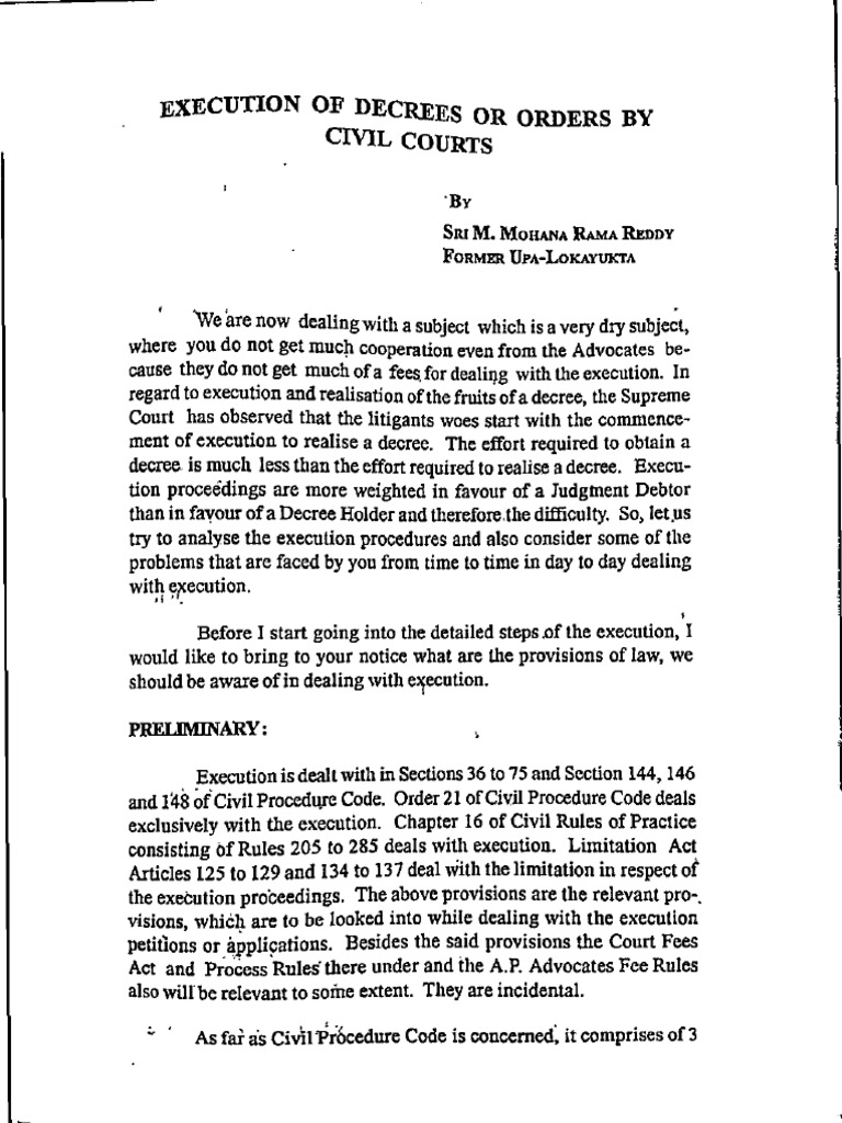 Execution of Decrees | PDF