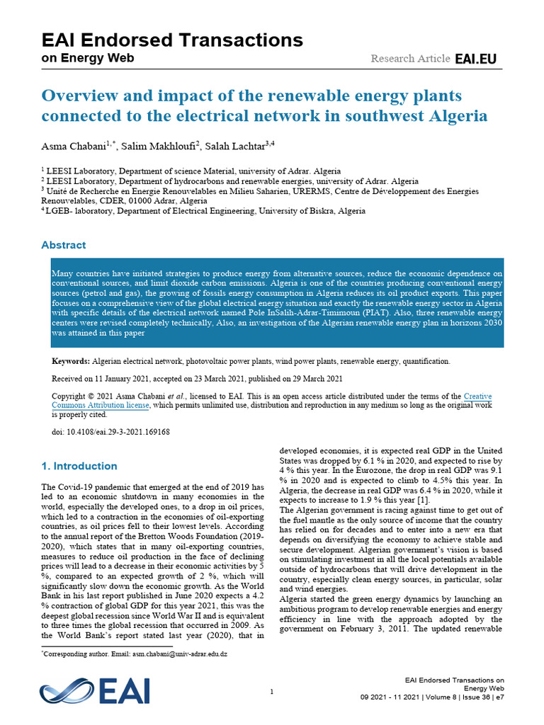 Eai Endorsed Transaction | Download Free PDF | Solar Power | Renewable Energy