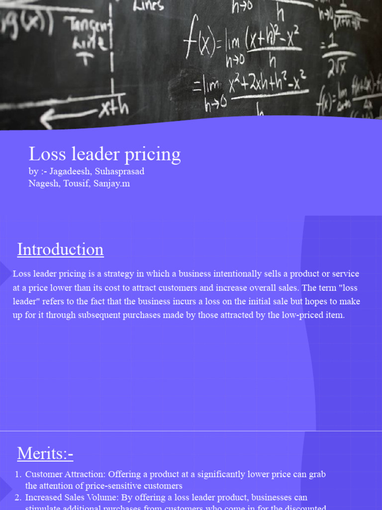 Loss Leader Pricing | PDF