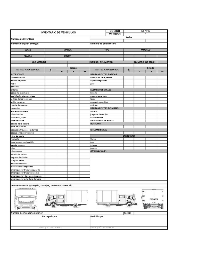 FM-08 INVENTARIO DE VEHICULOS- TURBO (1) | PDF | Tecnología de ...