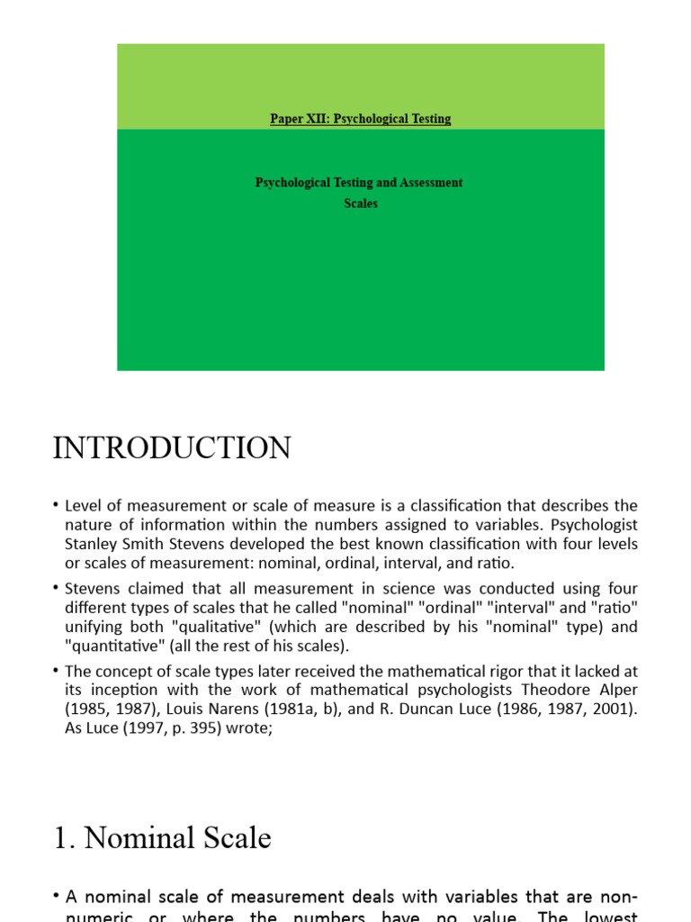Scales | PDF | Level Of Measurement | Metrology
