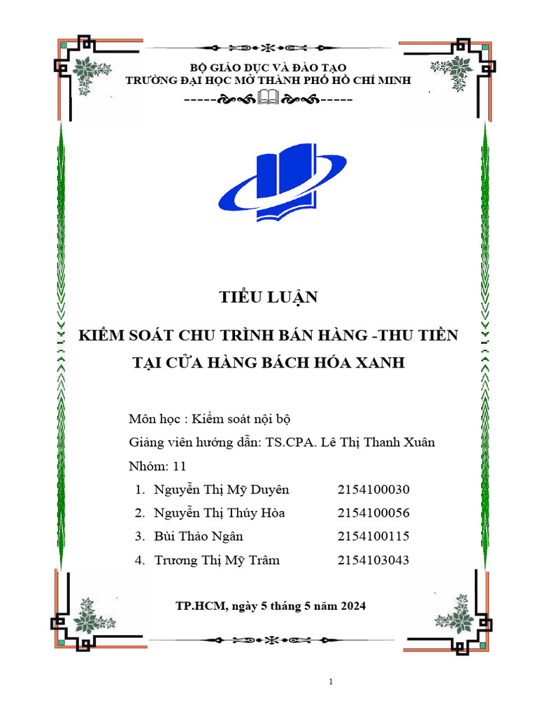 TL KSNB KSCTBH Nhom11 Au01 TH | PDF