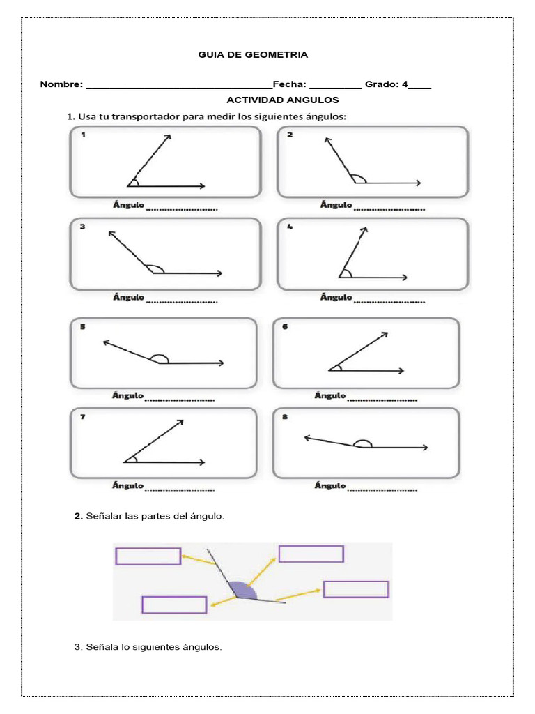Guía de Geometría para Cuarto Grado | PDF