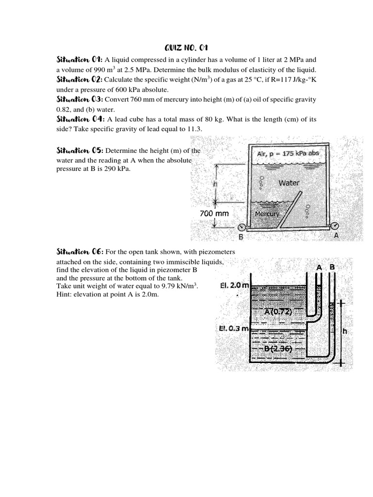 Midterm Pit | PDF | Pressure | Liquids