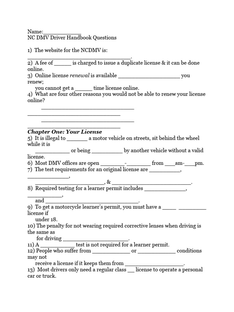 NC DMV Driver Handbook Overview | PDF | Driving Under The Influence ...