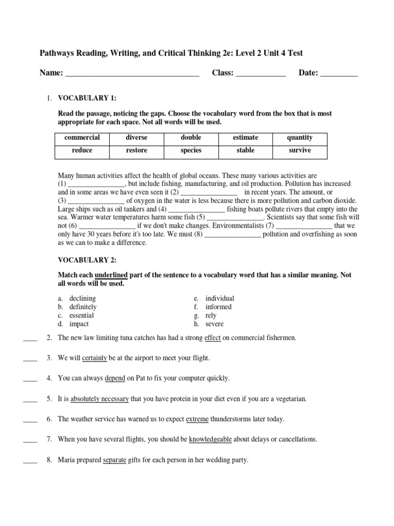 pathways_rw2_2e_u4_test | PDF | Salmon | Aquaculture