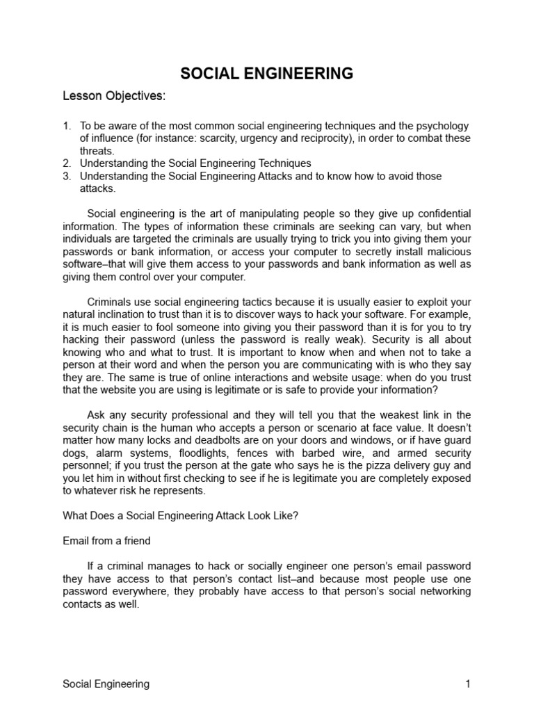 Social Engineering | PDF | Phishing | Social Engineering (Security)