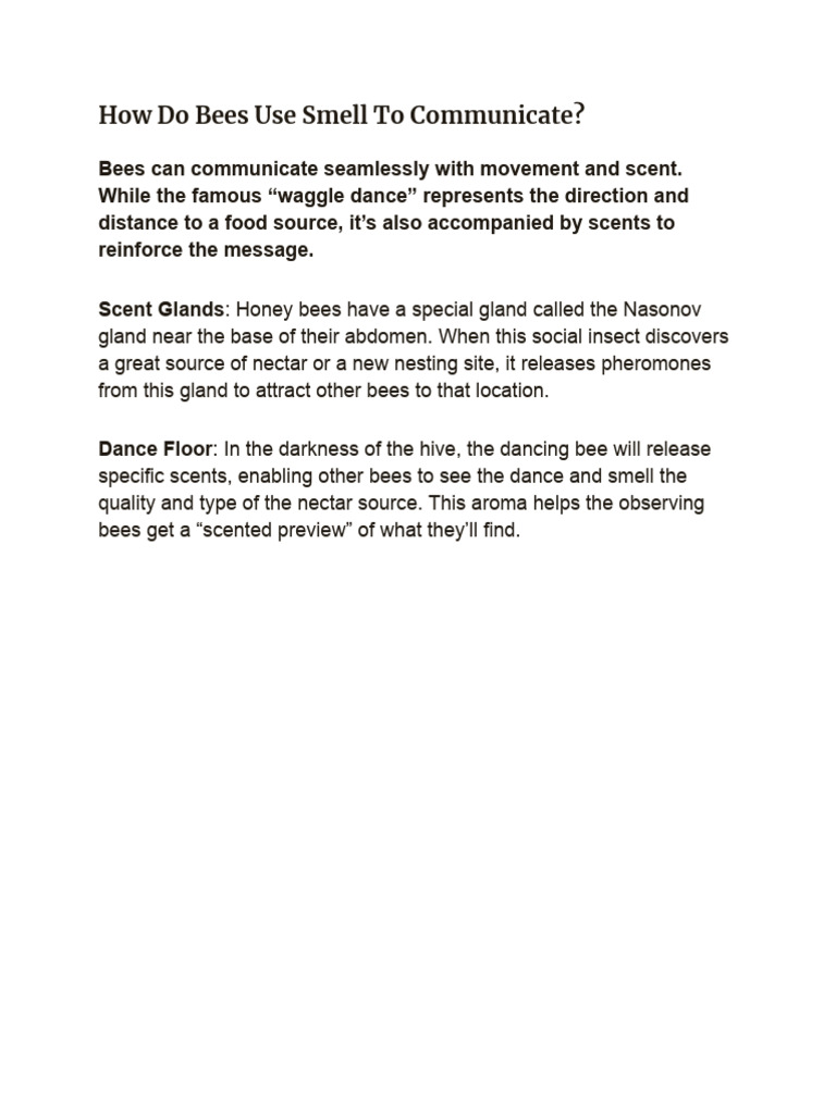 Bees' Scent Communication Explained | PDF