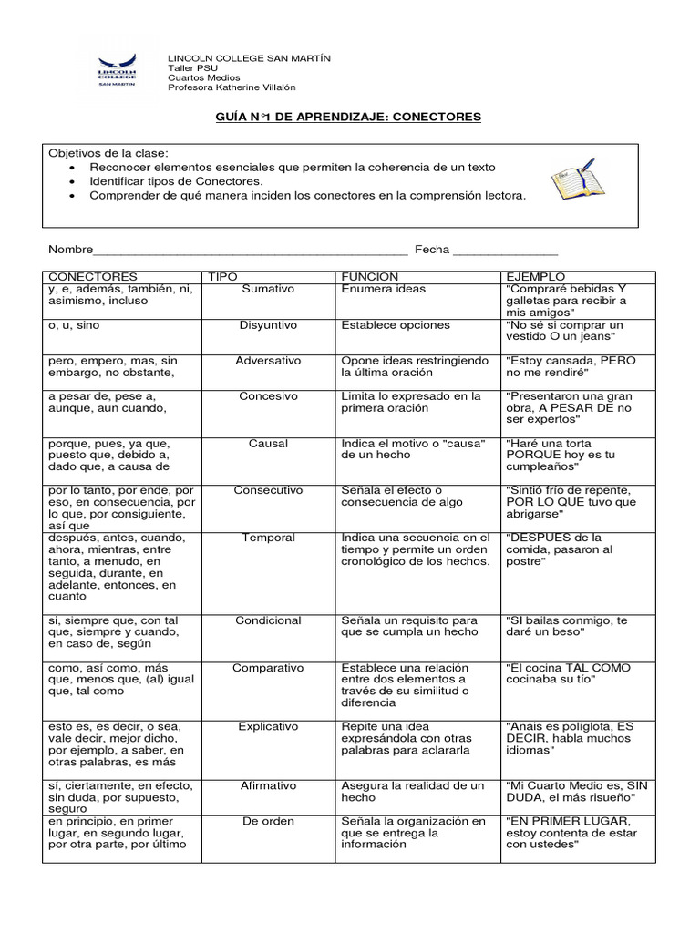 Guía de Conectores para Coherencia Textual | PDF