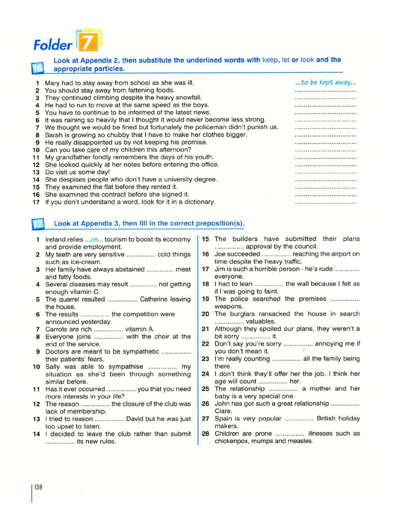 Prepositions Folder 7 | PDF