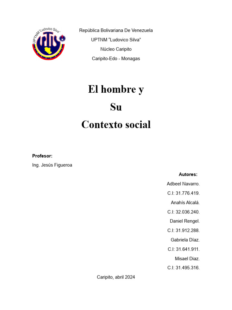El ser humano y su contexto social | PDF | Sociedad | Grupo social