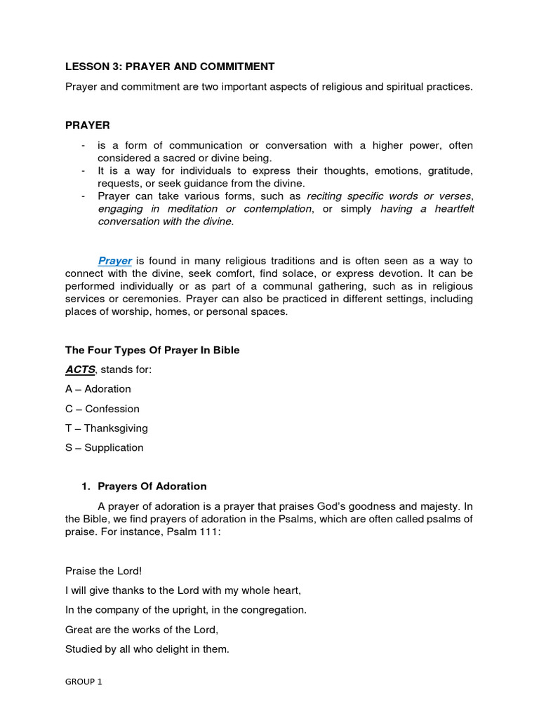 Lesson 3 4 in RS5 | PDF | Prayer | Spirituality