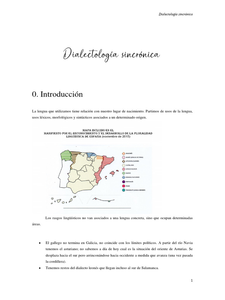Dialectología Definitivo | PDF | Dialecto | Lengua española