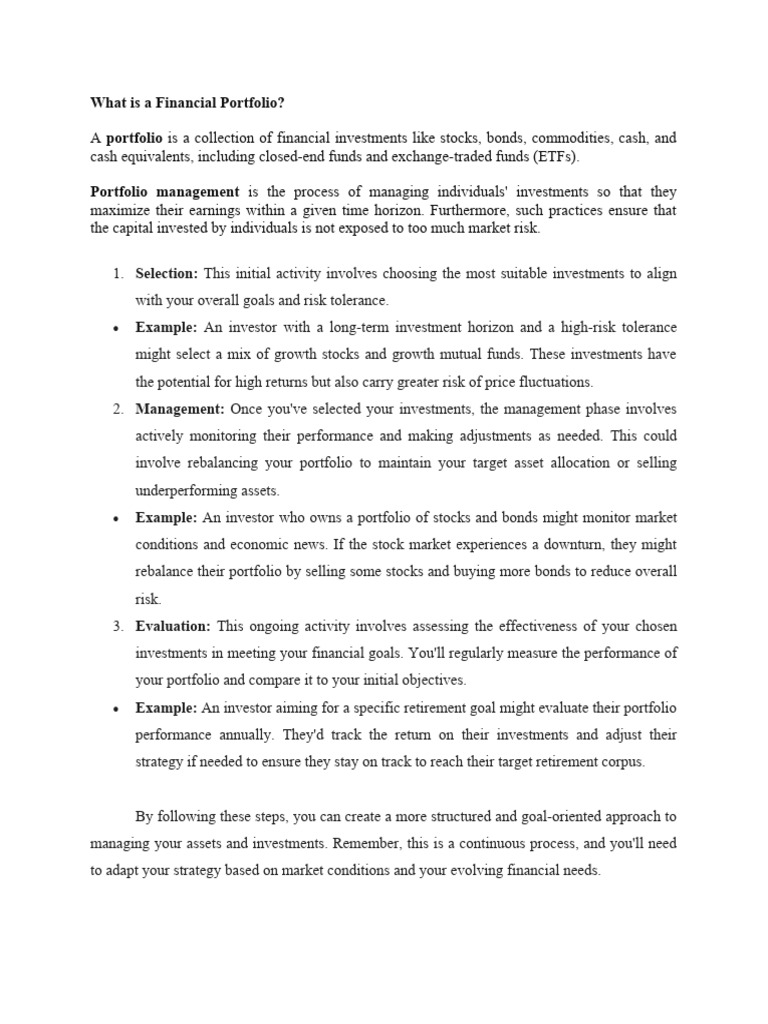 Module 4 Portfolio Management | Download Free PDF | Investing | Sharpe Ratio