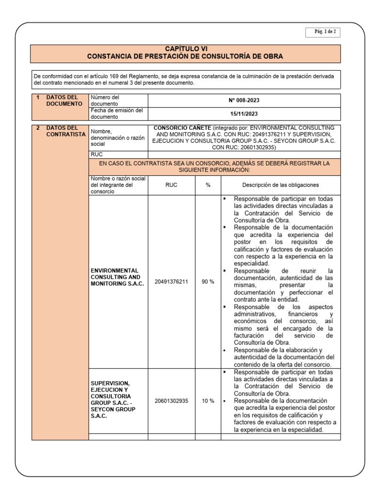 5 Constancia de Expediente Tecnico Inicial #444 Del CP Carmen Alto | PDF