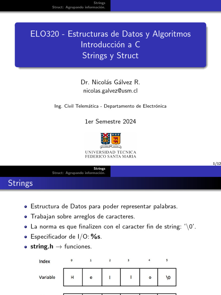 08 Strings Struct | PDF | Programación de computadoras | Informática